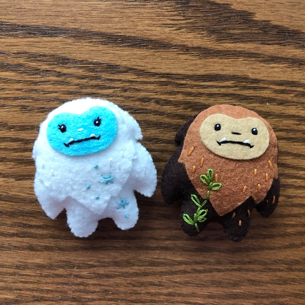 PDF Sewing Pattern for Felt Yeti and Sasquatch, Mini Felt Plush Bigfoot ...