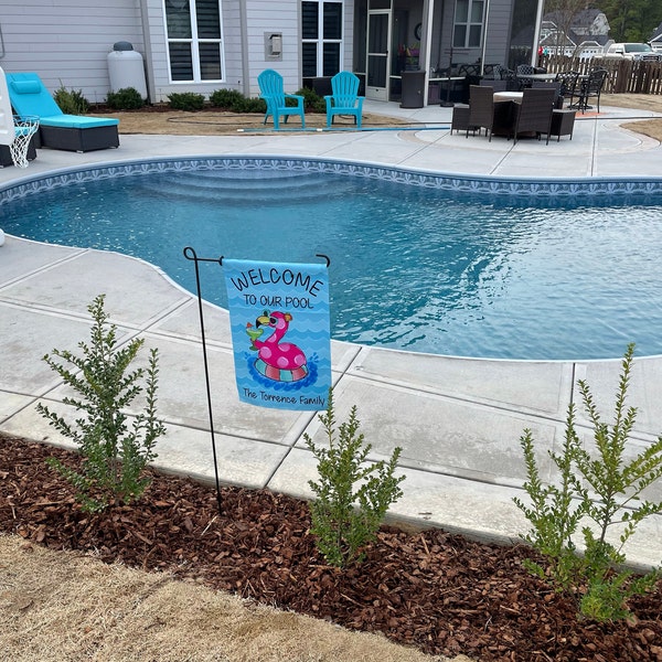 Welcome to Our Pool Flag, Pool House Flag, Pool Garden Flag, Pool Decor ...