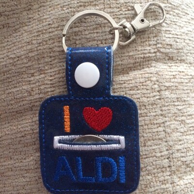 Aldi Keychain Aldi Key Chain Quarter Keeper Aldi Quarter Keeper Aldi - Etsy