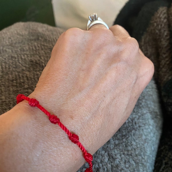 7 Knots Red Protection Bracelet, Red String Bracelet, 7 Knots Anklet ...