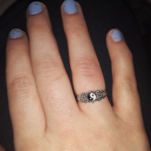 Yin Yang Ring 925 Sterling Silver Chinese Ying Yang - Etsy