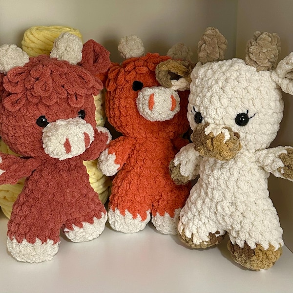 Baby Cows TRIO Pattern- Baby Longhorn, Baby Cow, Baby Highland, Crochet ...