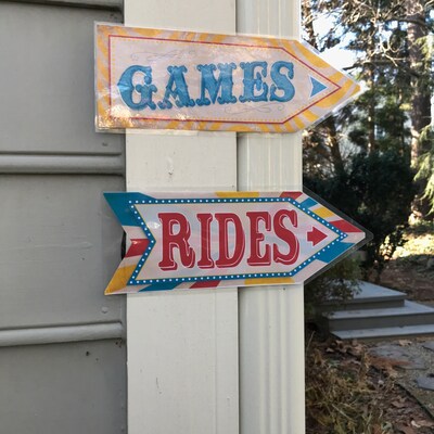 Carnival Arrow Signs Posters Instant Download Printable Birthday Party ...