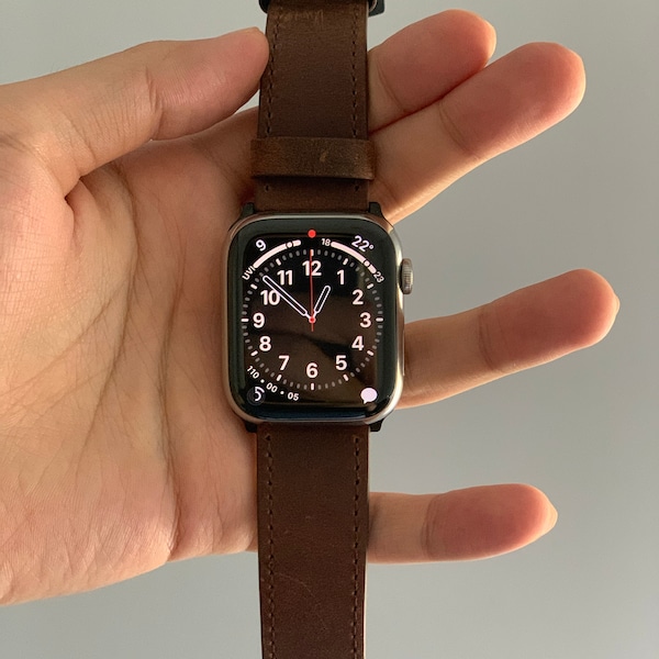 Personalised Leather Apple Watch Strap 38mm 40mm 41mm 42mm 44mm 45mm ...