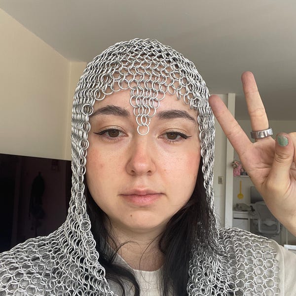 Medieval 9 Mm Chainmail Shirt Steel Flat Ring Riveted With Washer, Half ...