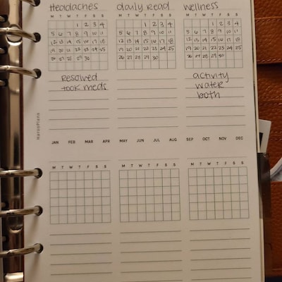 Monthly Tracker Personal Wide Printable Planner Inserts Task Chores Log ...
