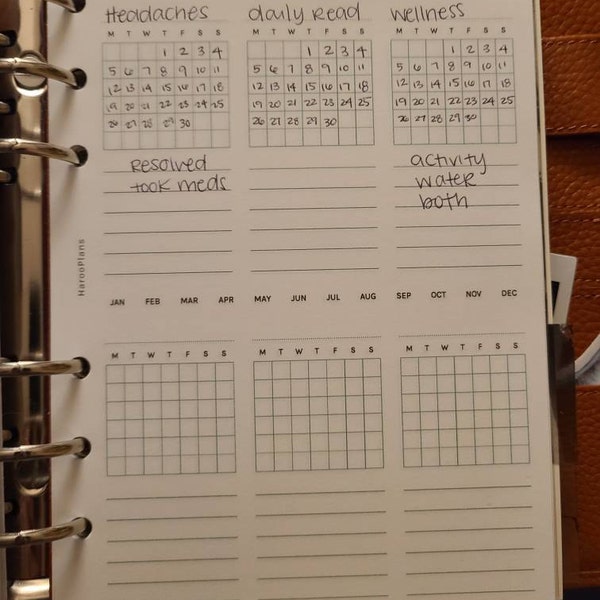 Monthly Tracker | Personal Wide Printable Planner Inserts | Task Chores ...