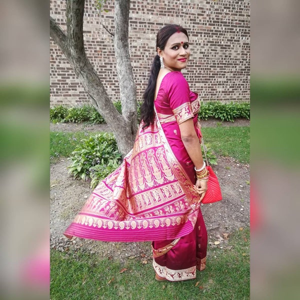 Silk Saree, Handmade Silk Saree With Blouse Piece, Certified Silk With ...