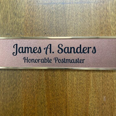 Business Name Tag for Work Custom Engraved Professional Badge White ...