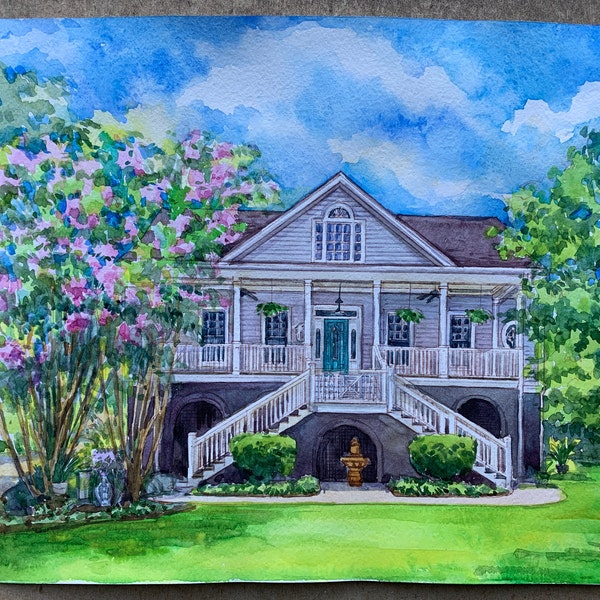 Custom Home Portrait Our First Home Gift Watercolor House Painting ...
