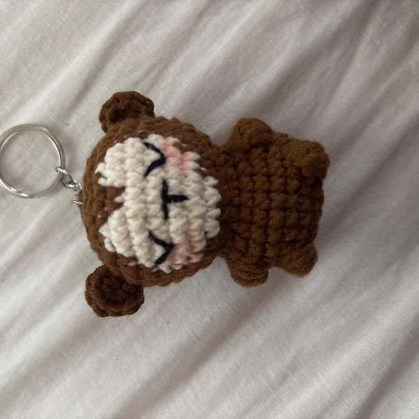 Crochet Monkey With Banana Keychain, Crochet Baby Monkey Keychain ...