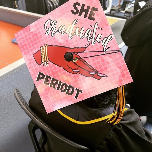 She Graduated Periodt Graduation Cap Topper, Black Queen Grad Cap ...