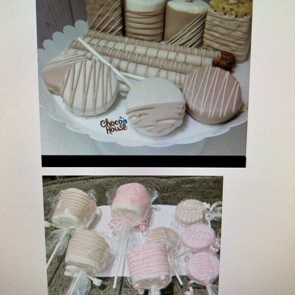 Baby Shower Treats Bundle. Baby Boy, Light Blue/ White Drizzle ...