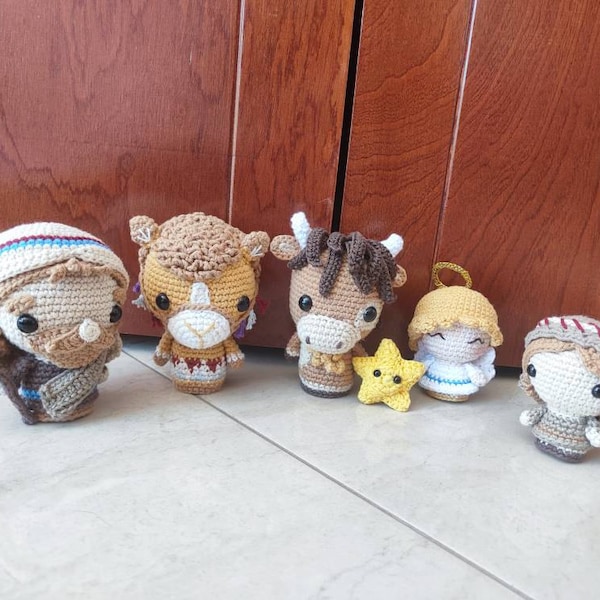 Nativity Set Crochet Pattern Shepherd Camel Angel Ox Calf Bull ...