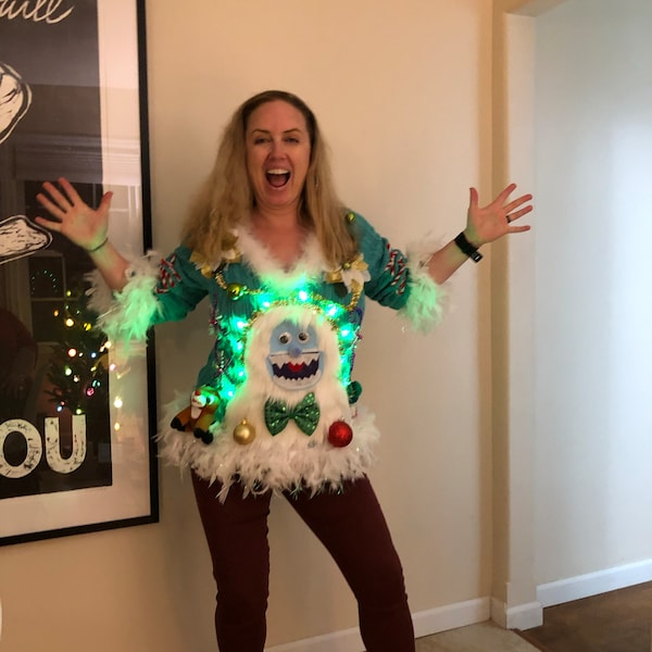 Yeti Abominable Snowman Sweater, Tacky Ugly Christmas Sweater, Gorgeous ...