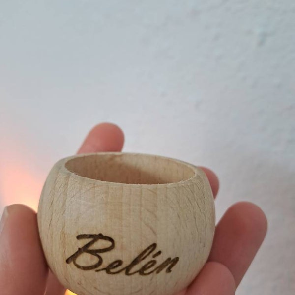 Rond de serviette en bois personnalisé prénom, anneau personnalisé en ...