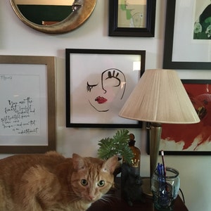 Abstract Sad Face Printable One Line Drawing Print Drawn | Etsy