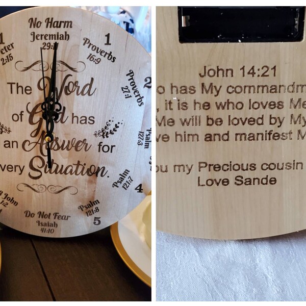 Christian Clock, Bible Verse Clock, Word of God, Wedding Gift ...