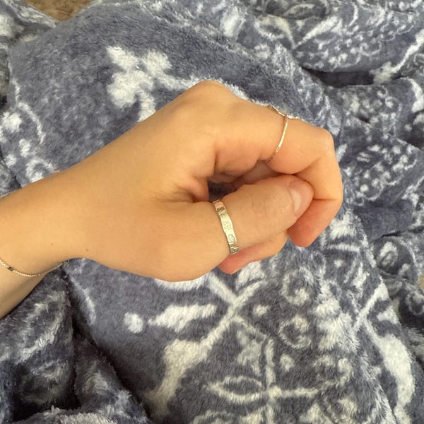 Mini Birth Flower Band • Gold or Silver - Flower Ring - Personalized ...