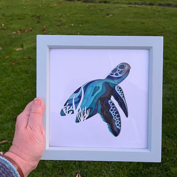 3D Sea Turtle Shadow Box SVG Template (digital Download) - Etsy