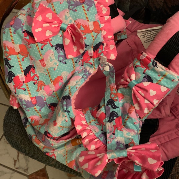 SSC Corner Drool Pads Navy Polka Dots and Stripes, With Light Pink ...