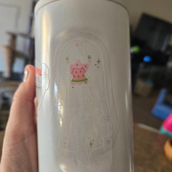 Watermelon Ghost Stickers: Summerween Transparent Art - Etsy