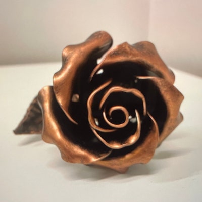 Hand Forged Iron Rose Romantic Metal Gift of Everlasting - Etsy