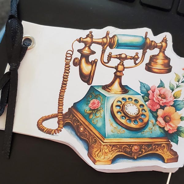 Watercolor Antique Telephones Clipart - Vintage Floral Shabby Phone PNG ...