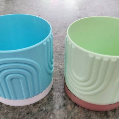 Light Pastel Pink Pot, Rainbow Planter With Drain Tray, Mix and Match ...