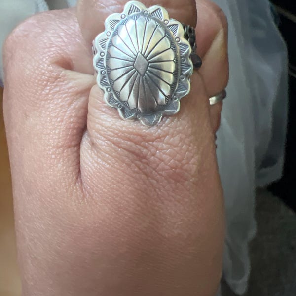 Sterling Silver Concho Ring Sterling Silver Statement Ring Southwestern ...
