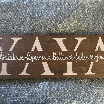 Yaya Mothers Day Gift Yaya Sign Gift for Yaya Rustic Sign for Grandma ...