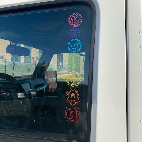 Chakras Car Decal, 7 Chakras, Spiritual Decal, Namaste Decal ...
