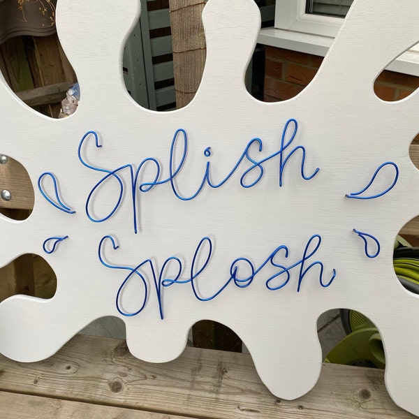 Wire ‘splish Splash’ Sign, Handmade Wire Words, Names, Phrases, Quotes ...