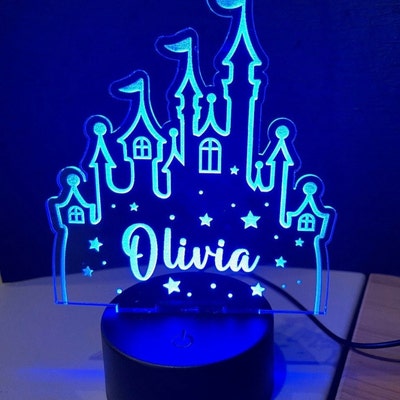 Princess Castle Night Light Kids Bedroom Acrylic Night Light ...