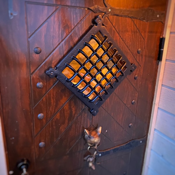 Cast Iron Medieval Gothic Door Window Glass Bullion Aperture Grille ...