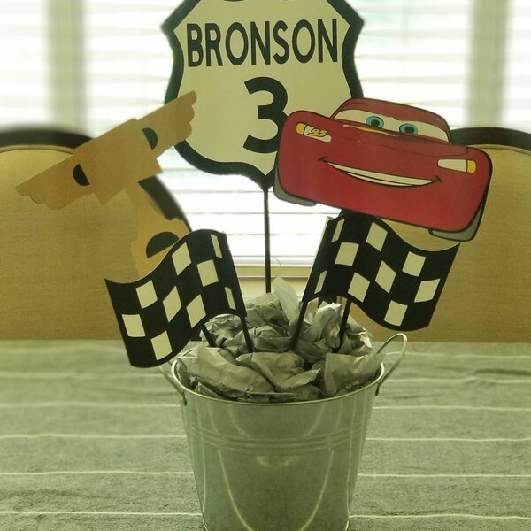Pixar Cars Birthday Centerpiece//lightning Mcqueen//movie Cars - Etsy
