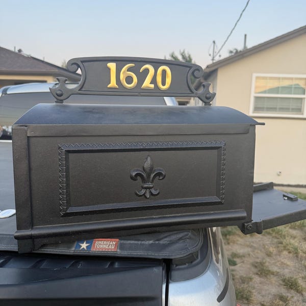 Mailbox Address Number Plate 1 With Brass Numbers | Rust-proof Cast ...