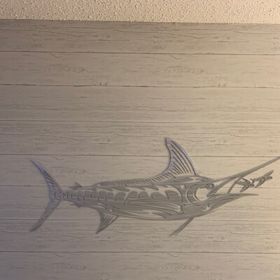 Marlin Chasing Flying Fish Metal Wall Art Metal Fish Art Home - Etsy