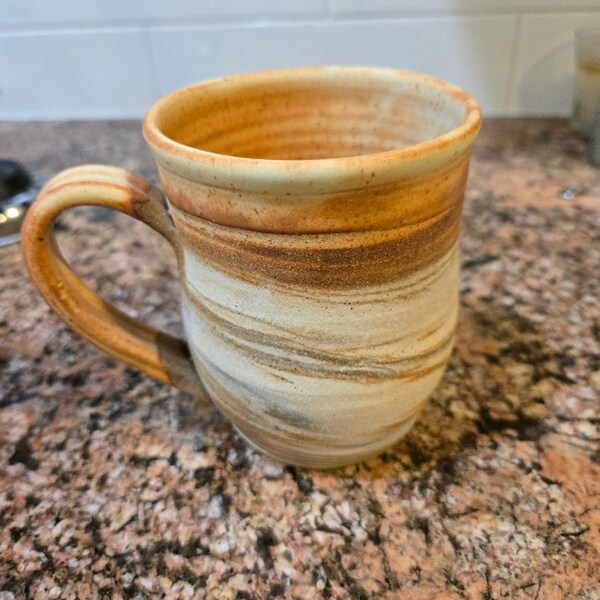 Handmade Swirly Turquoise Coffee Mug, Small Ceramic Cup, Rustic Wheel ...