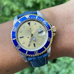 Taiga Leather Watch Strap Dark Blue Watch Strap Vintage - Etsy