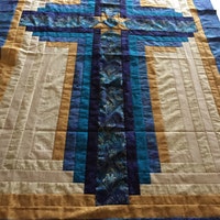 Log Cabin Cross Guiding Star Lap Size 48 In. X 66 In. - Etsy Denmark