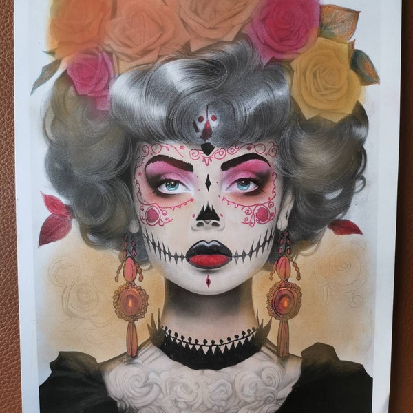 48 Halloween Pin-up Girls Grayscale Coloring Pages | Autumn Fall Gothic ...