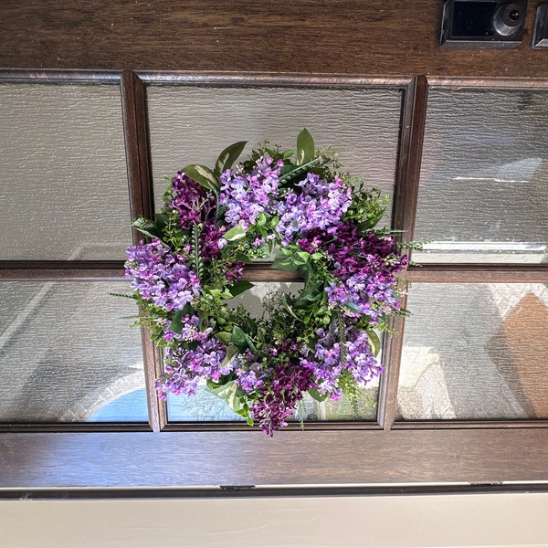 Full Purple Lilac Wreath for Front Door, Purple Lilac Wreath, Lilac ...