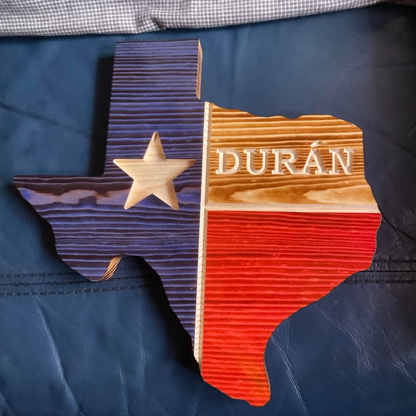 Carved Wooden Texas Shaped Flag - Etsy