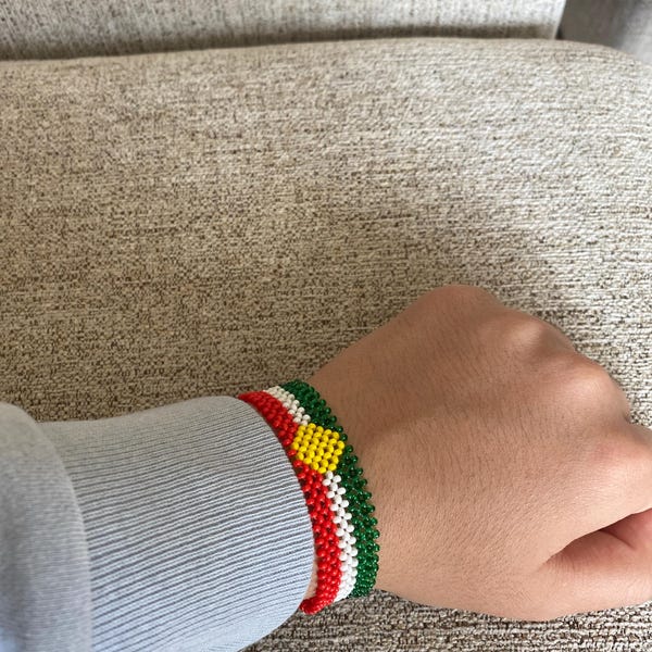 West African Countries Flag Beaded Bracelet Nigeria Ghana Gambia Congo ...