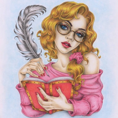 Dear Diary Coloring Page Grayscale Illustration Instant Download ...