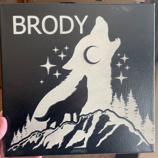 Wolf Scene Svg | Wolf Clipart | Howling Wolf Cut File | Mountain Scene ...