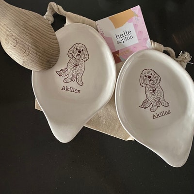 Custom Spoon Rest Ceramic Spoon Rest With Handwritten Recipe or Custom ...