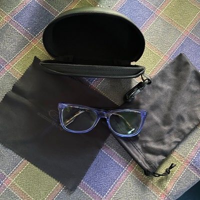 Small Hard Eyeglass Case for Men Slim Eyeglass Case With Drawstring ...