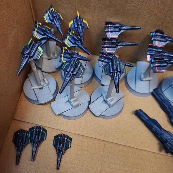 Terran Starfighters (set of 6) Wargame Miniatures - Etsy